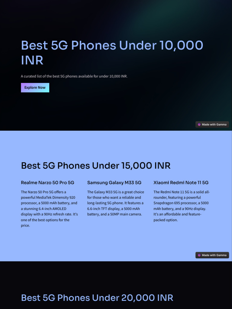 Best 5G Phones Under 10000 Rs | PDF | Streaming Media | Business