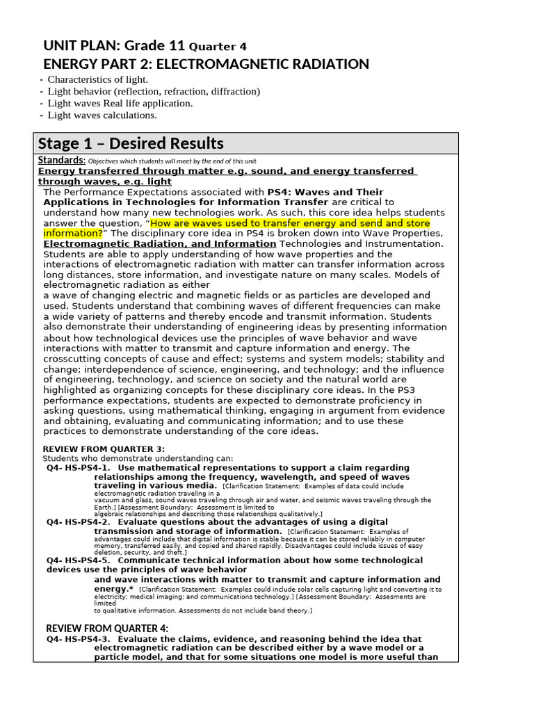 Science Grade 11 Unit 4 Physics | PDF