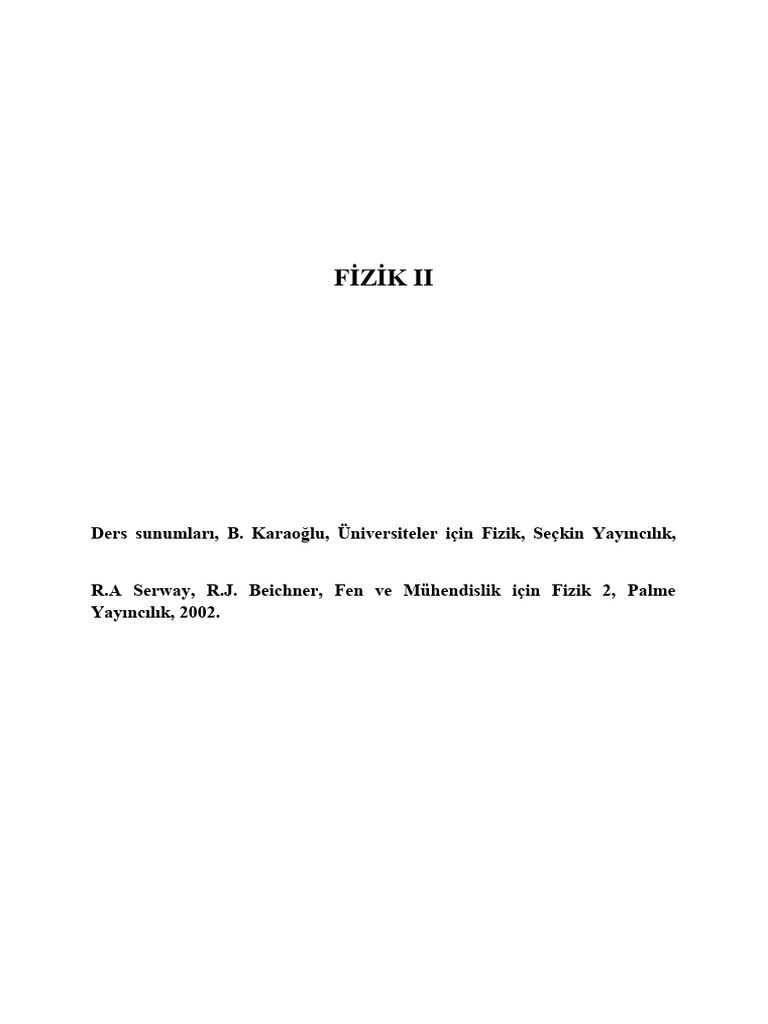 Hafta 12 Fizik II | PDF