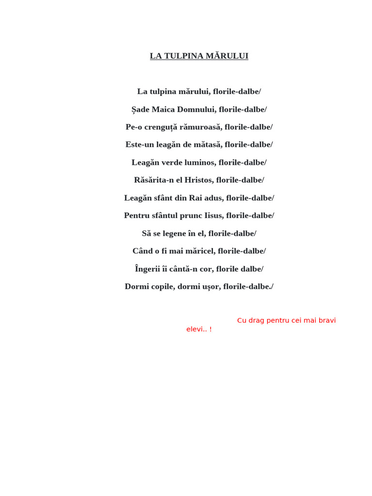 La Tulpina Mărului | PDF