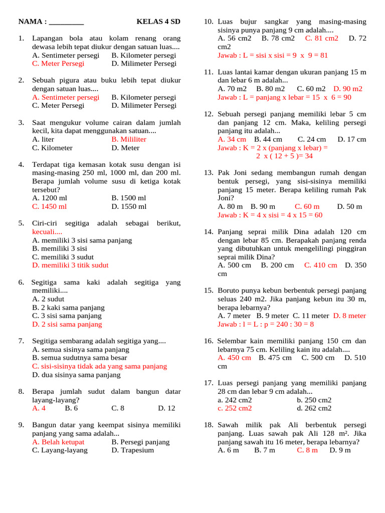 Uts Math SMT - 2 - 003 | PDF
