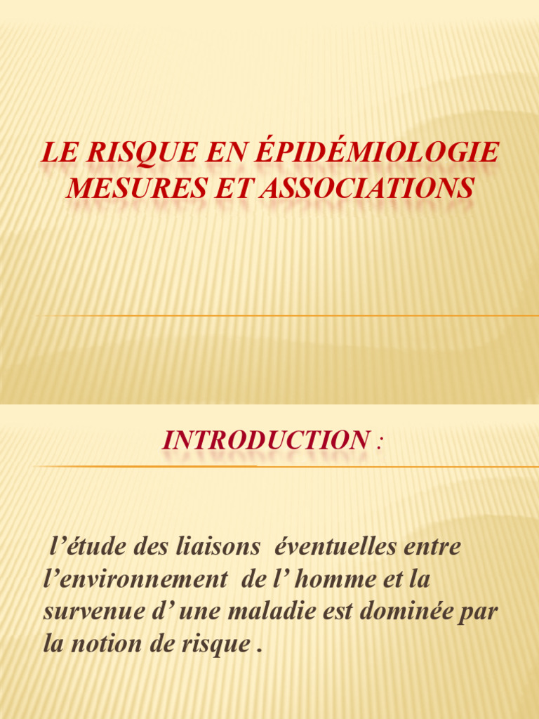 RISQUE en EPIDEMIOLOGIE [Enregistrement Automatique] | PDF