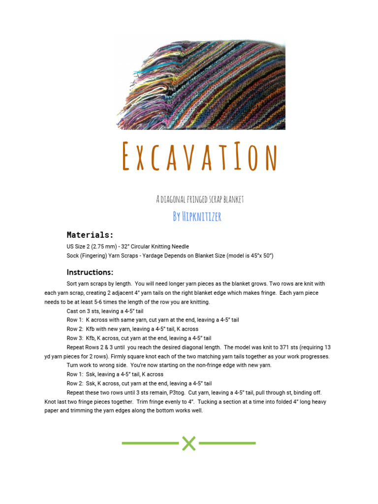 Excavation Blanket Knitting Guide | PDF