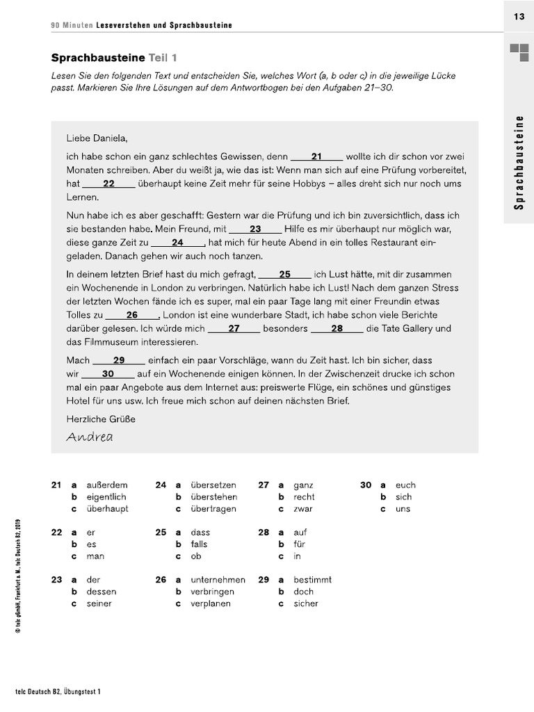 Sprachbausteine B2 Übungen | PDF