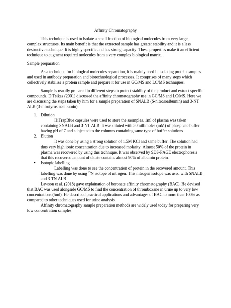 Affinity Chromatography | PDF