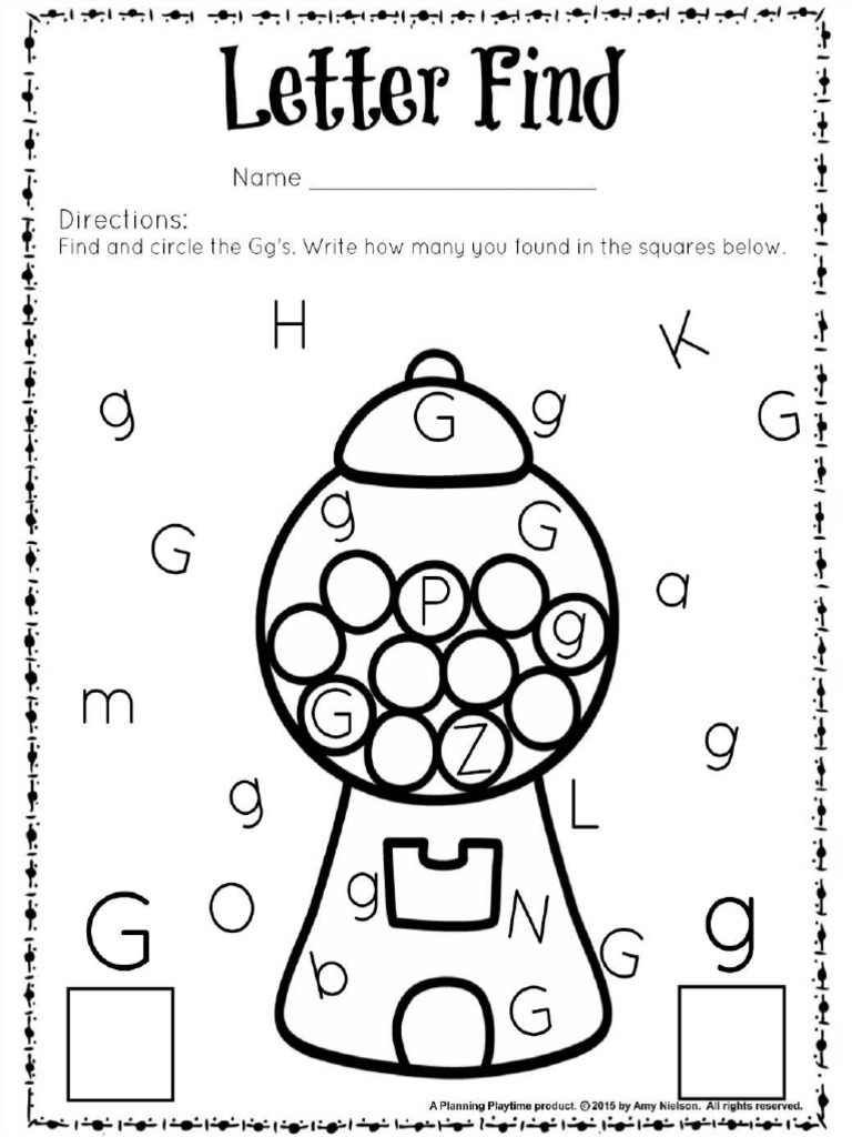 Free Letter Find Worksheet Letter G 1 | PDF