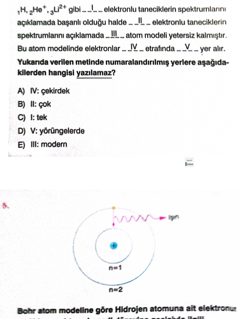 Kimya Atomun Kantin Modeli | PDF