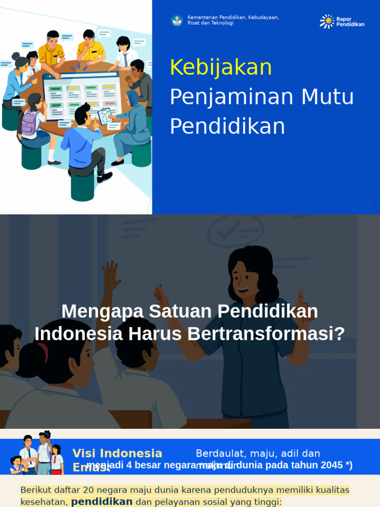 Bahan Kebijakan Penjaminan Mutu Pendidikan - PBD 24 | PDF