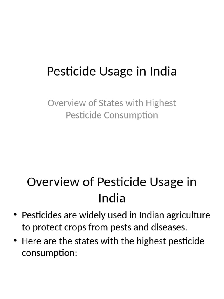 Pesticide Usage in India Presentation | PDF