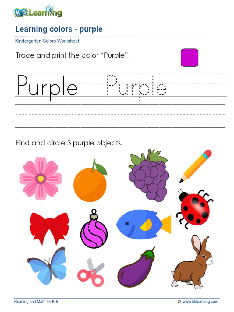 Colors Worksheet Purple | PDF