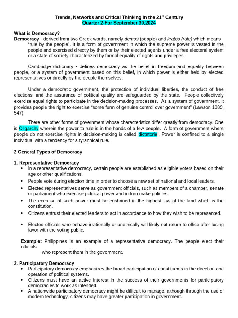 Quarter 2 Democratic Practices | PDF