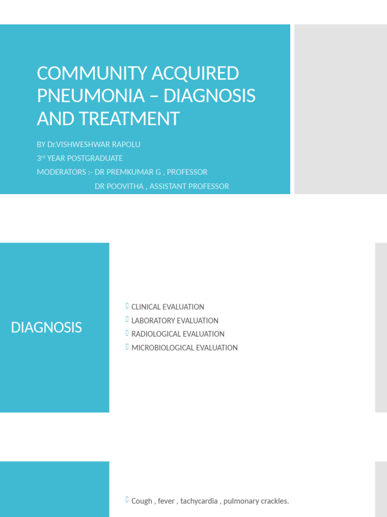 Community Acquired Pneumonia Diagnosis And Treatment Pdf