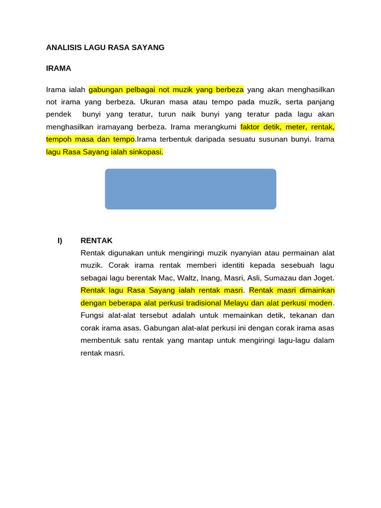 Analisis Lagu Rasa Sayang Irama | PDF
