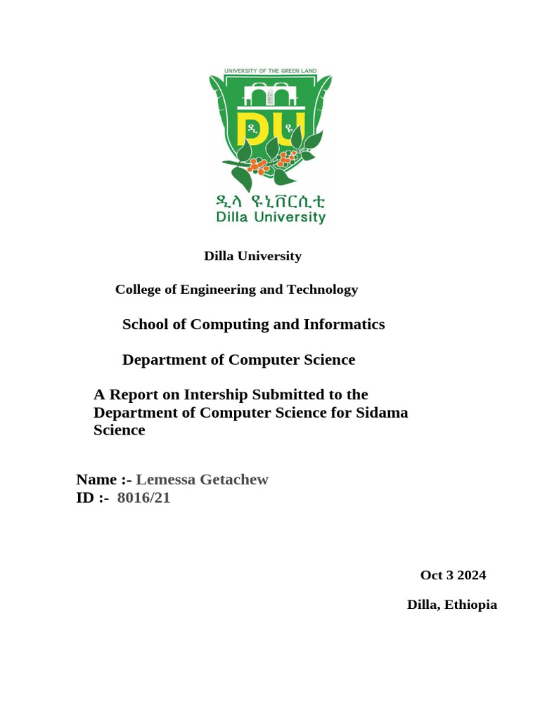 Intership Report | PDF