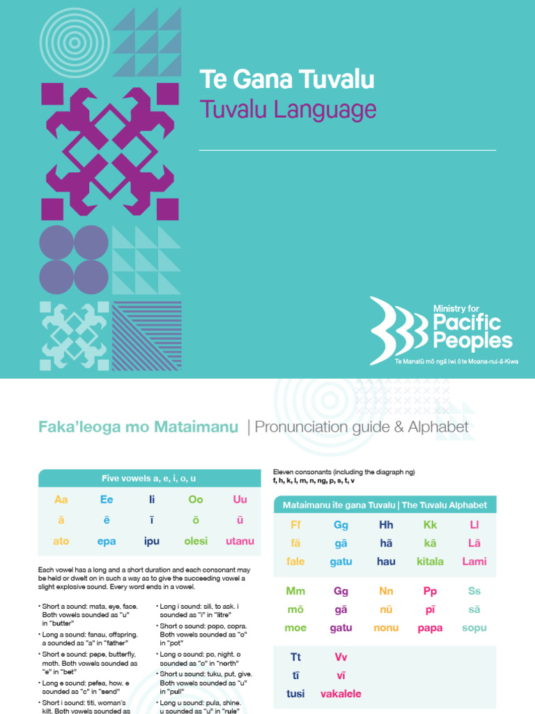 Te Gana Tuvalu Language Cards | PDF