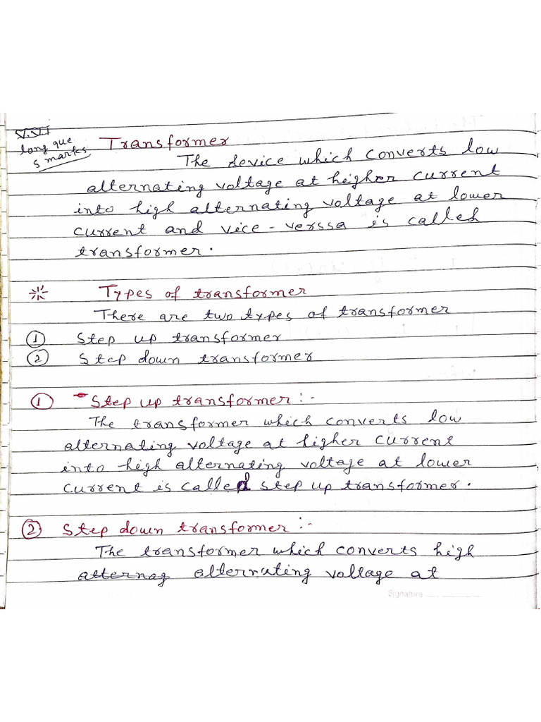 ADITYA PHYSICS CLASSES# 12th Transformer | PDF