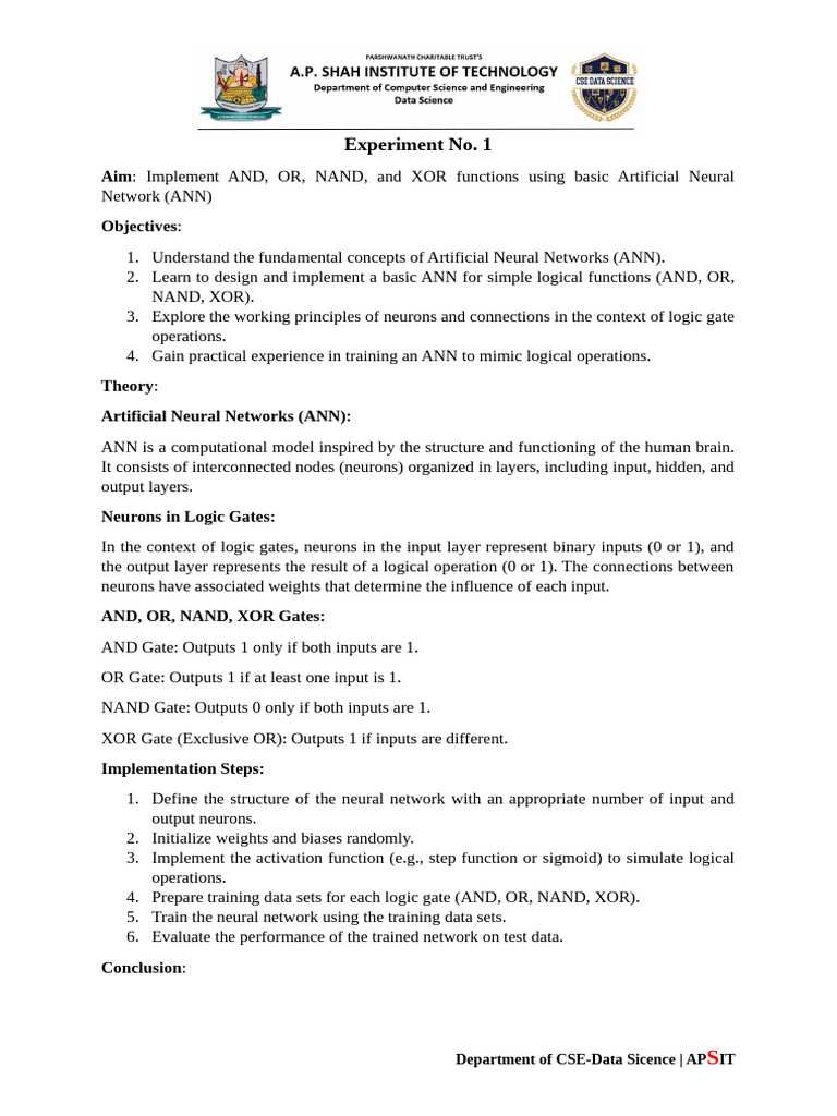 Experiment No. 01 | PDF