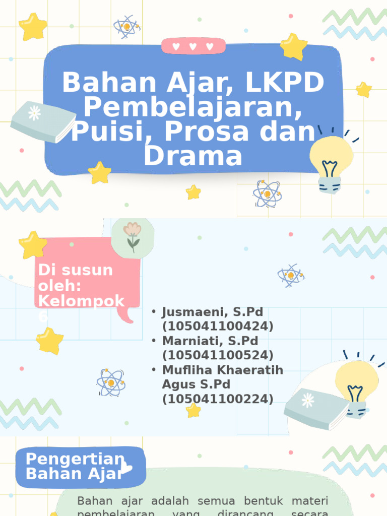 Bahan Ajar Lkpd Pembelajaran Puisi Prosa Dan Drama Pdf