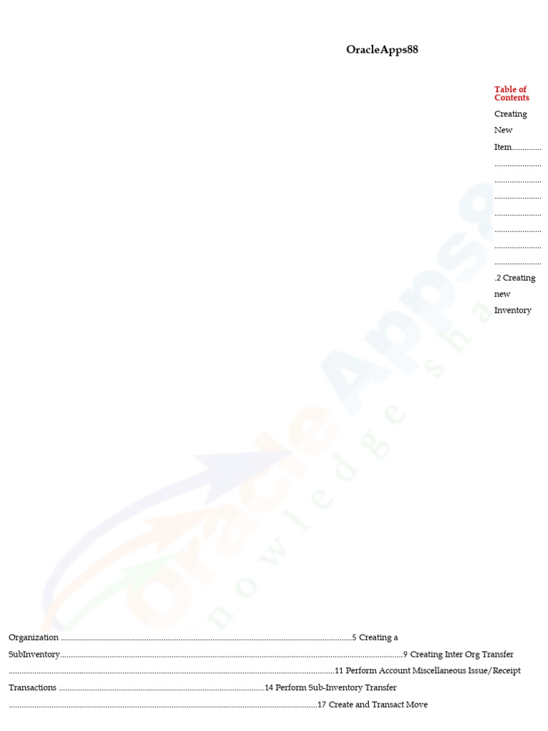 Fusion Inventory - Oracle Fusion Inventory Management Training Manual | PDF