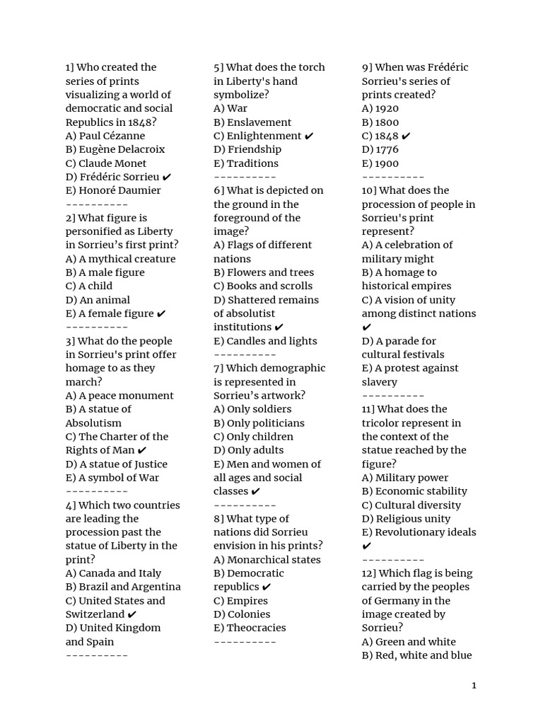 Class 10 Social History CH 1 Mcqs | PDF | France | History