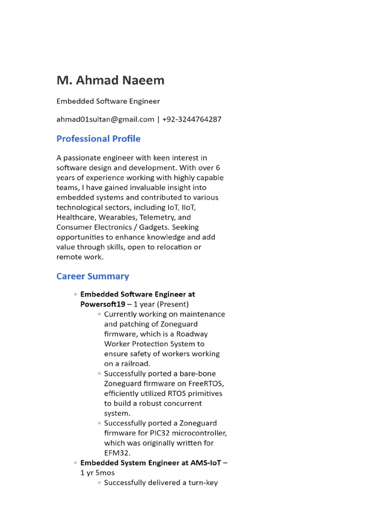 Ahmad Naeem Resume | PDF