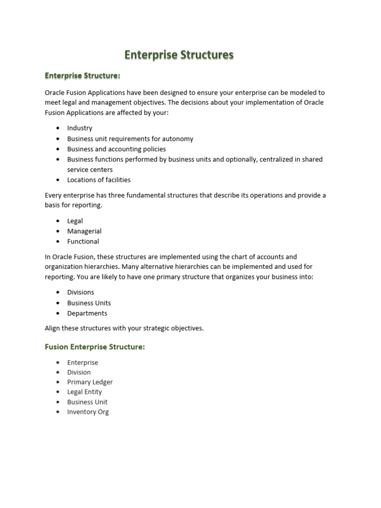 Enterprise Structure | PDF