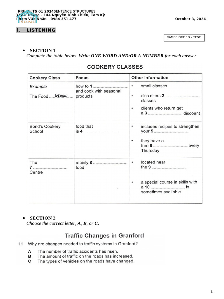 Sentence Problems Exercise | PDF