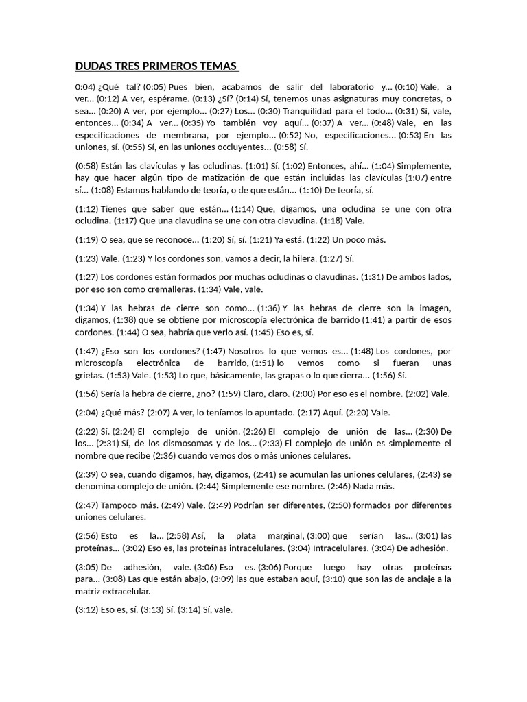 DUDAS TRES PRIMEROS TEMAS | PDF