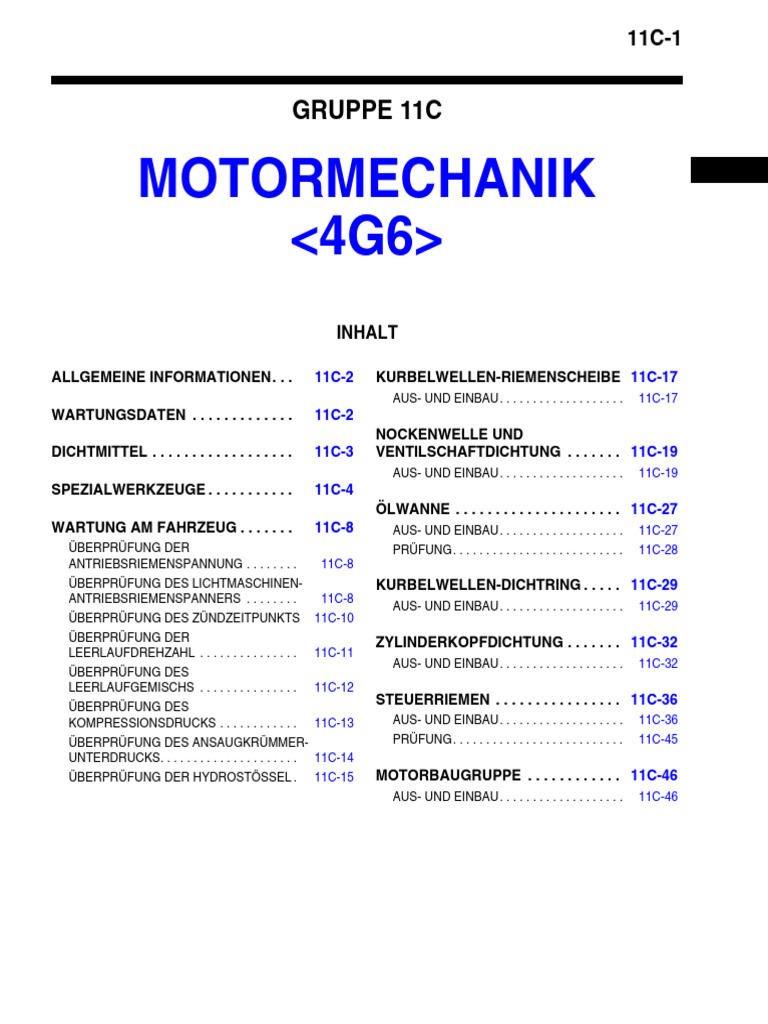 Motormechanik : Gruppe 11C | PDF