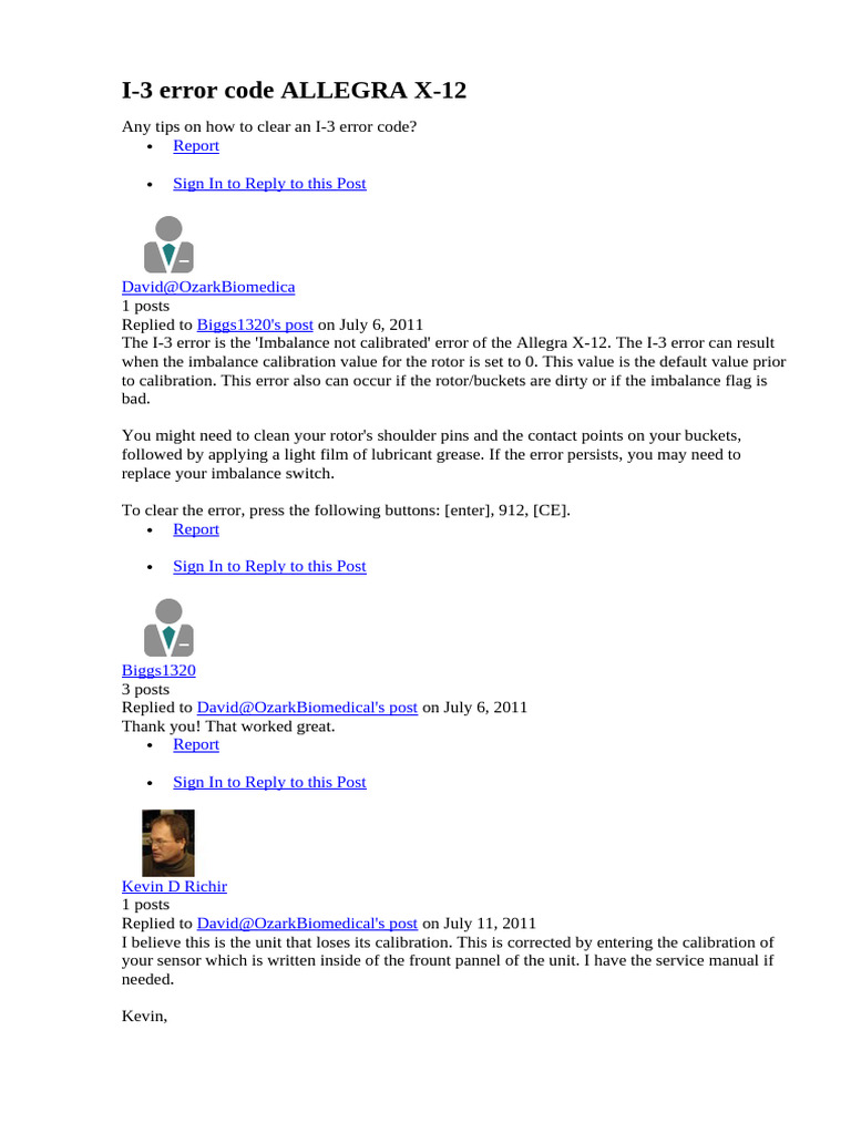 ALLEGRA X12 Problem | PDF