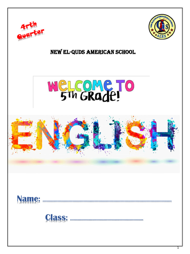 4rth Grade 5 English Booklet | PDF