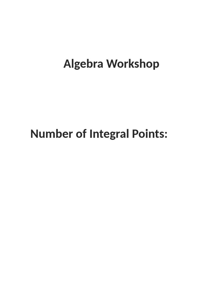 Algebra Full Day Workshop | PDF