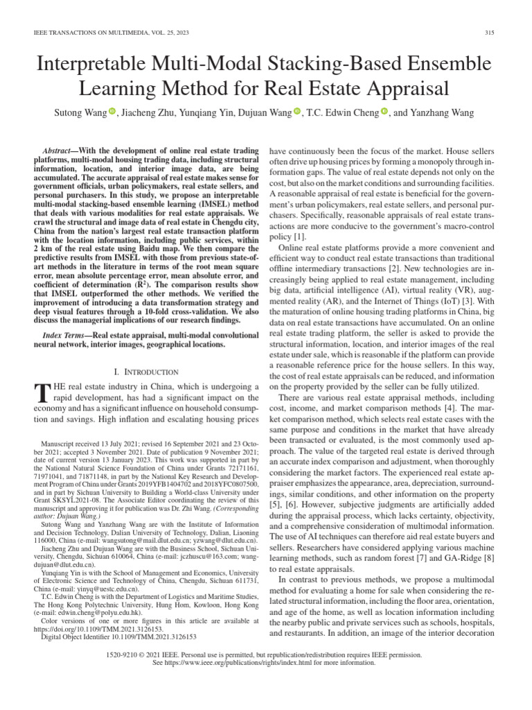 Interpretable Multi-Modal Stacking-Based Ensemble Learning Method For Real Estate Appraisal ...