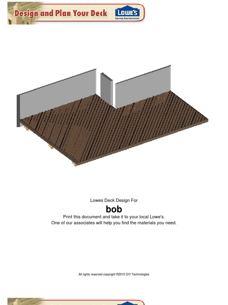 Wood Deck Plans | PDF | Framing (Construction) | Bending