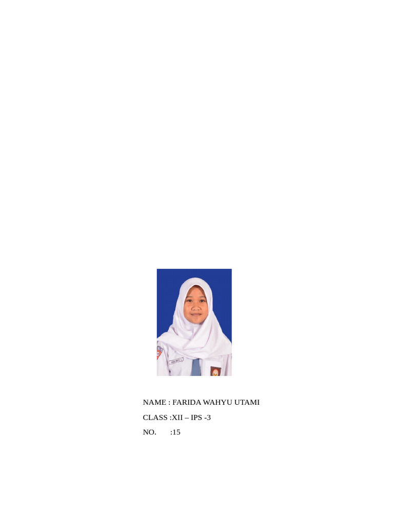 Name: Farida Wahyu Utami Class:Xii - Ips - 3 No.:15 | PDF