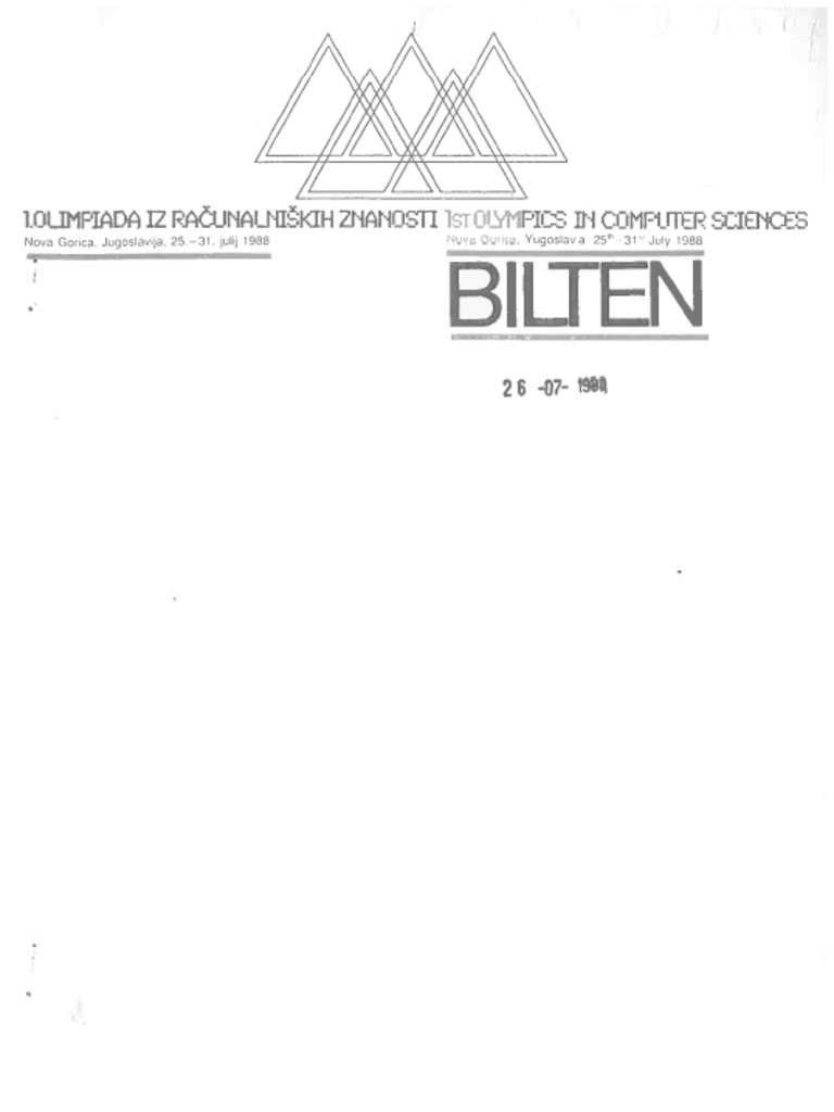 Bilten Prve Olimpijade | PDF