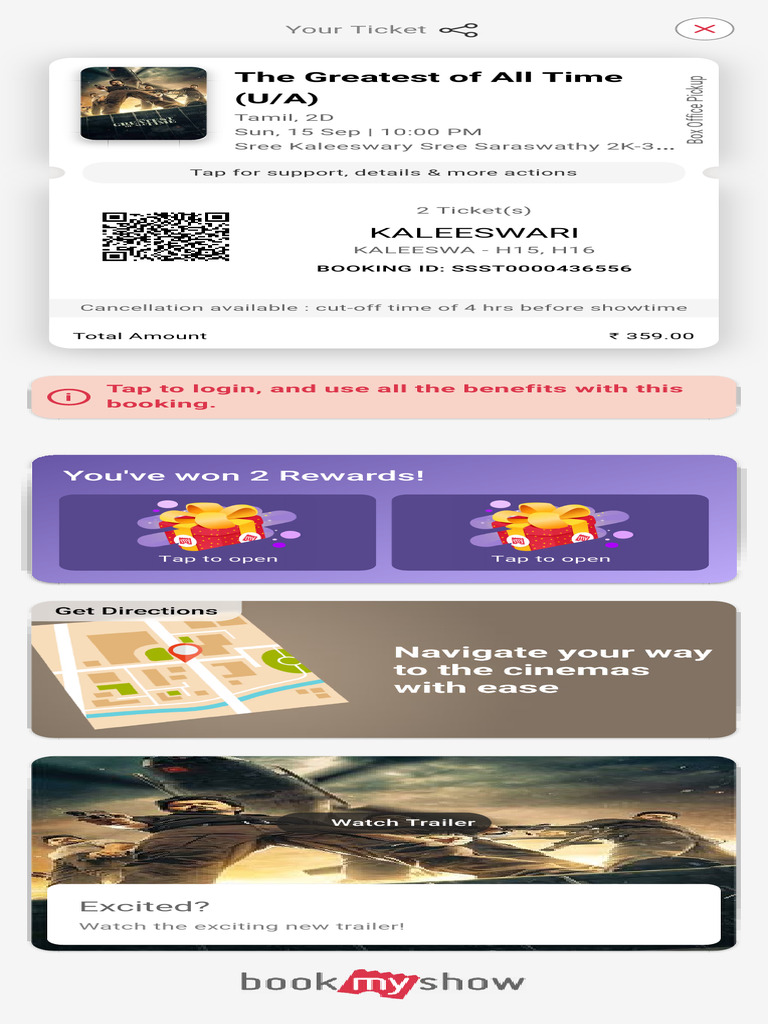 Booking Details - BookMyShow | PDF