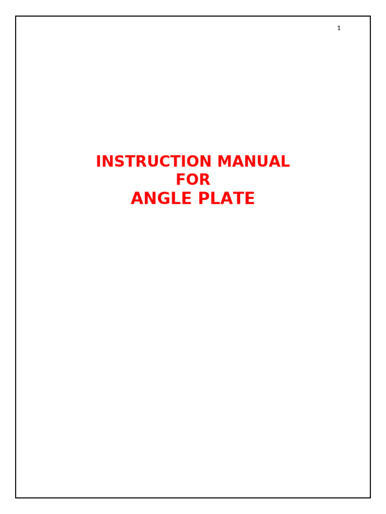 Angle Plate | PDF