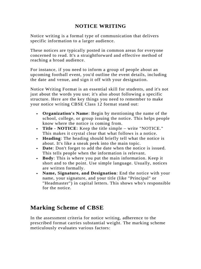 notice writing | PDF