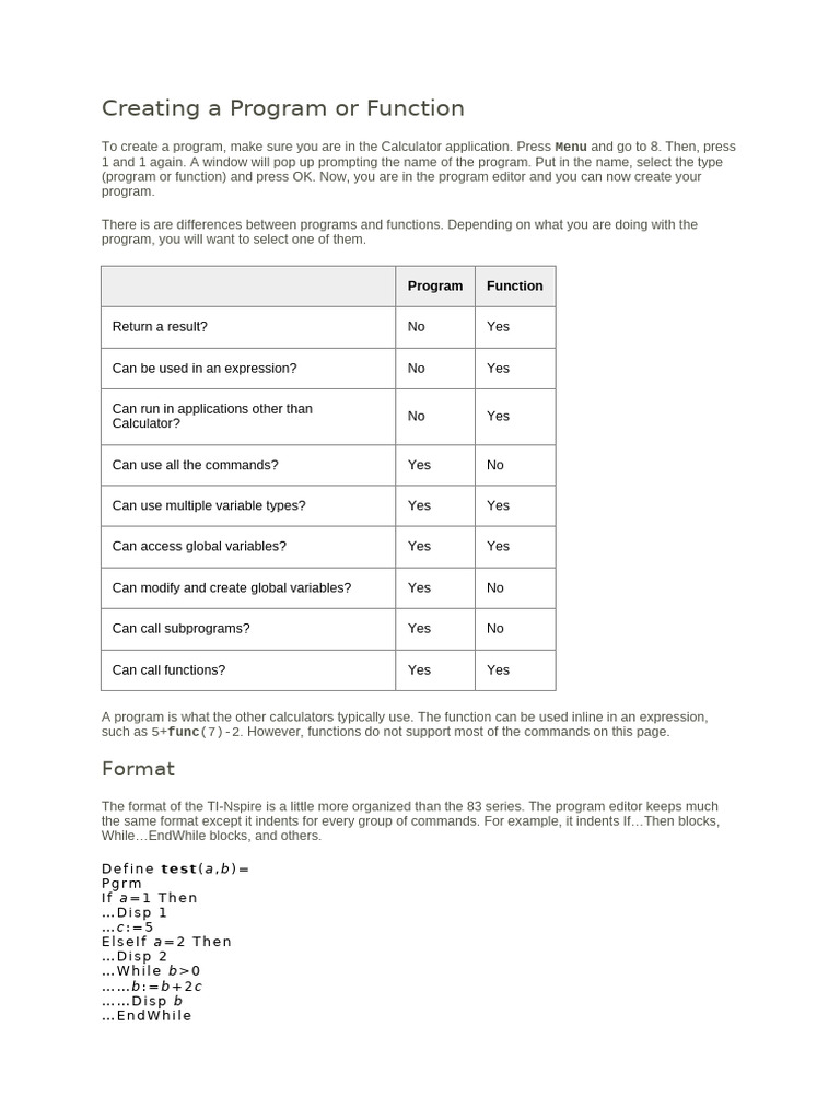 Ti Programming | PDF