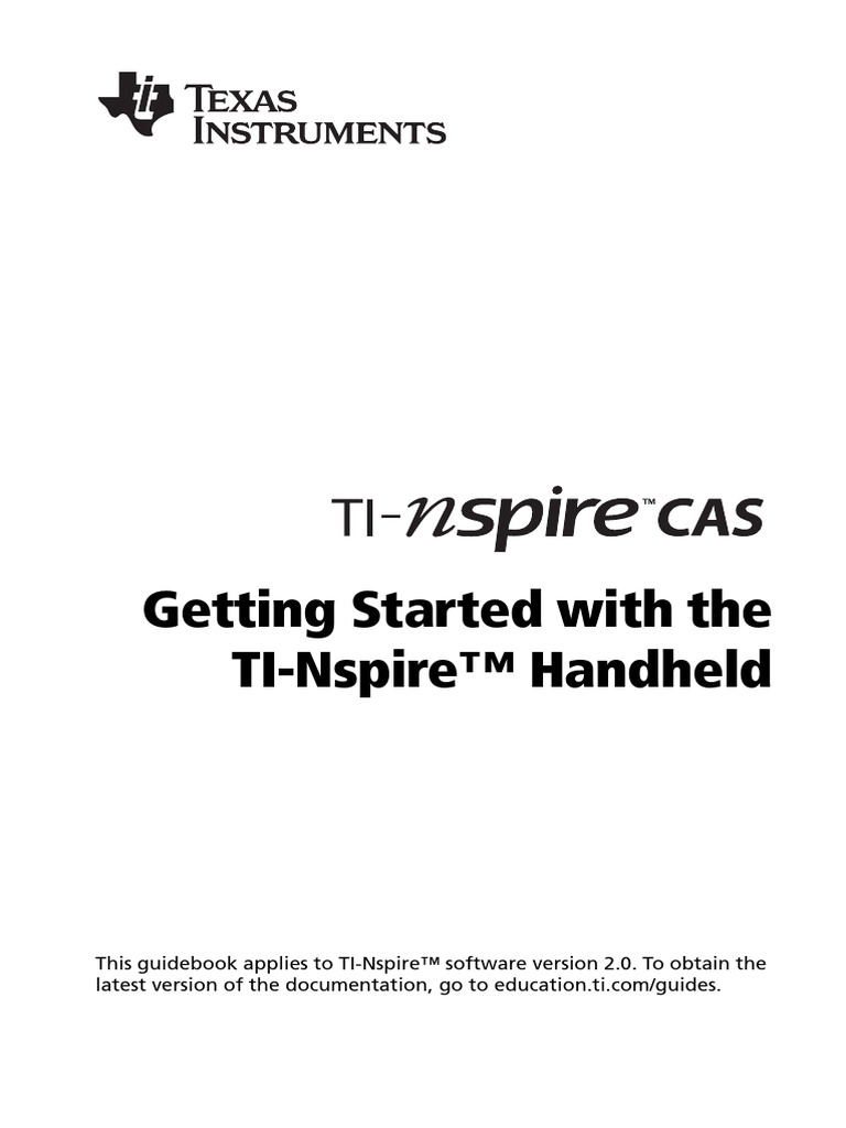 TI-NSpireCAS GettingStarted EN | PDF