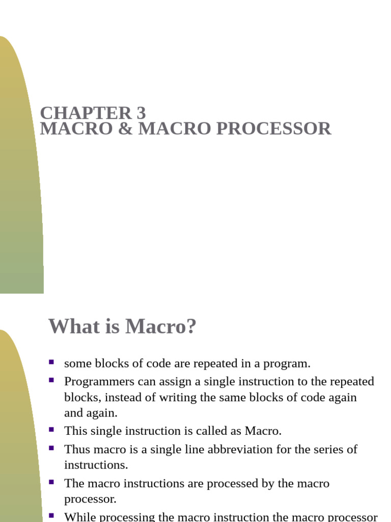 Chapter 3 Macro Processor | PDF Chapter 3 Macro Processor | PDF