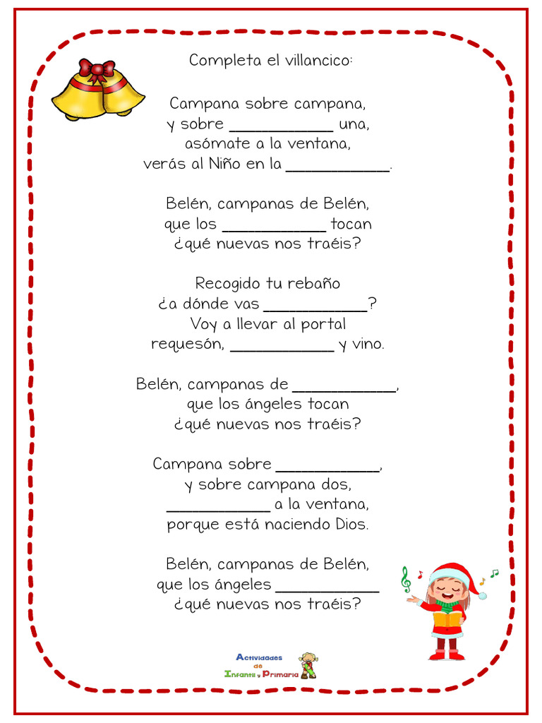 Completar Villancicos | PDF