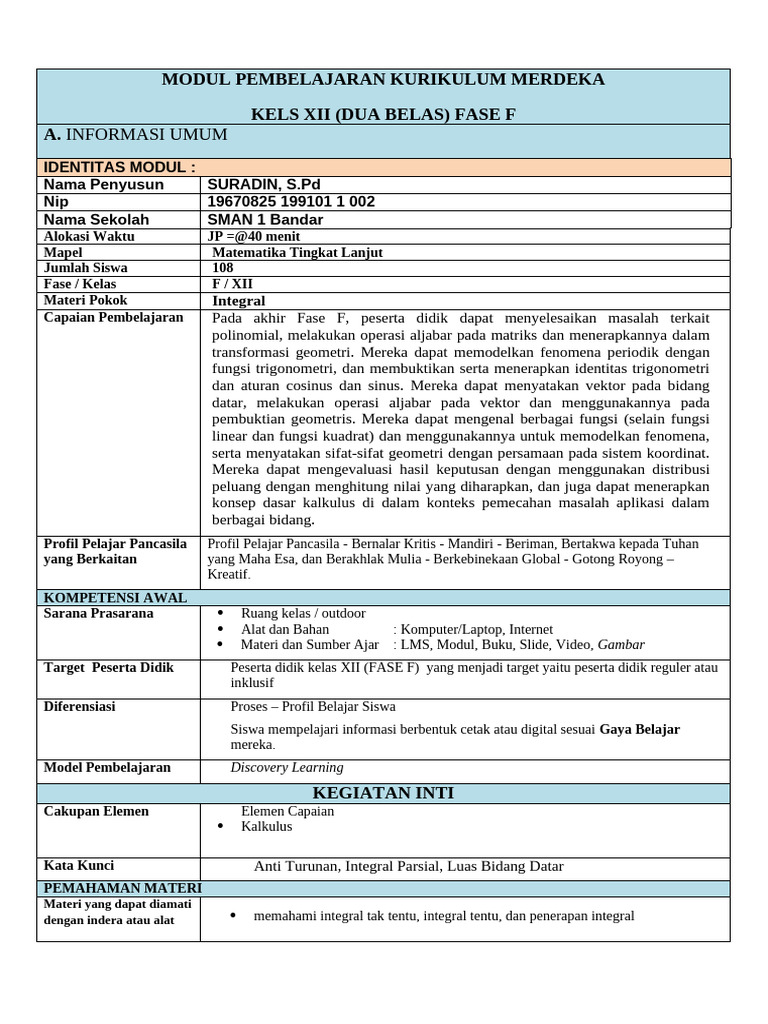 MODUL MTK 12 - BAB 4 Suradin | PDF