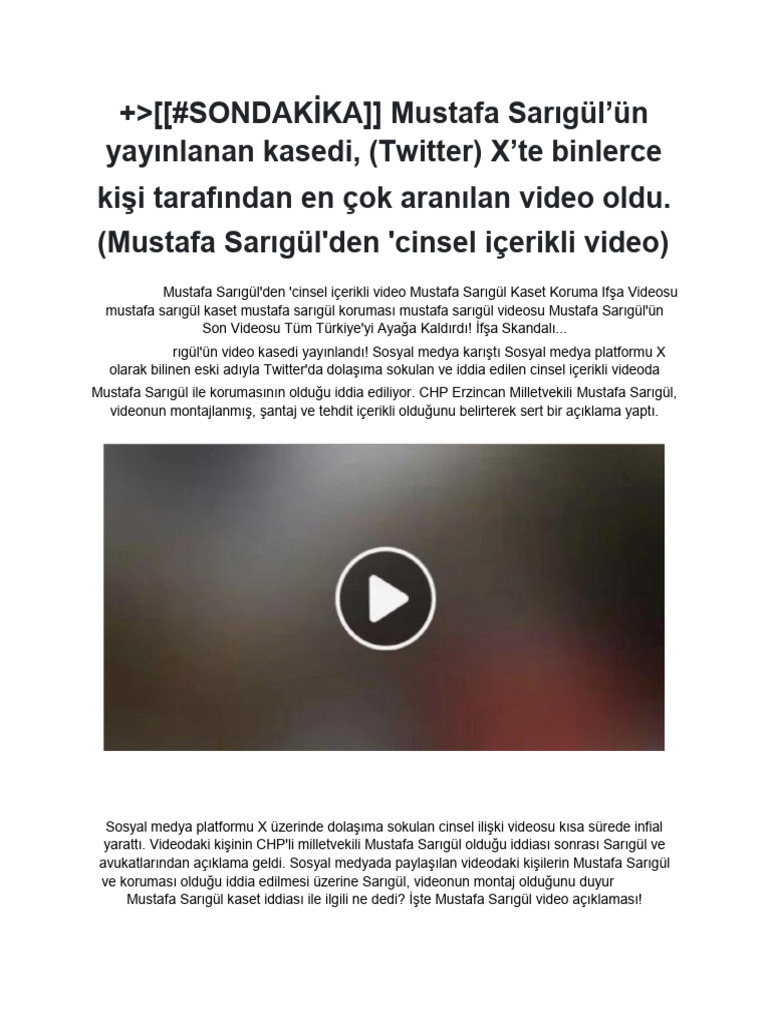 Video Twitter X Mustafa Sarıgul Kaset Koruma Ifsa Videosu Twitter ...
