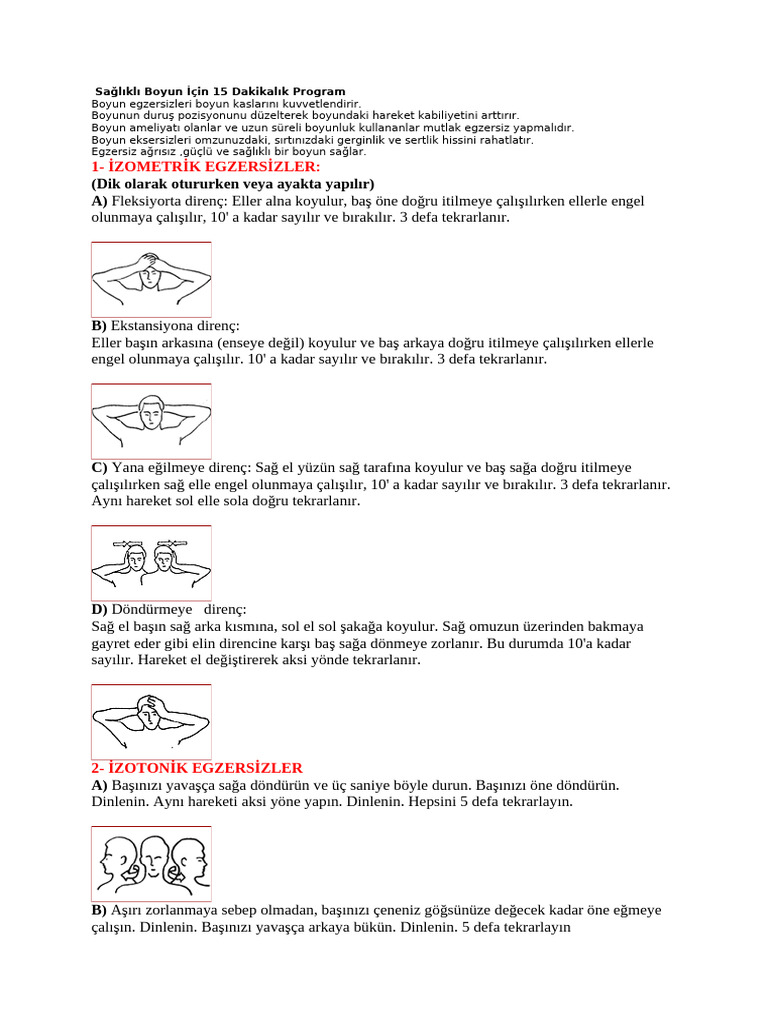 Boyun Egzerszileri... | PDF