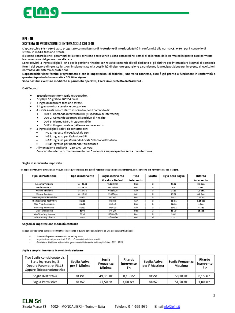 Manuale Di Installazione BFI-16-SPI | PDF