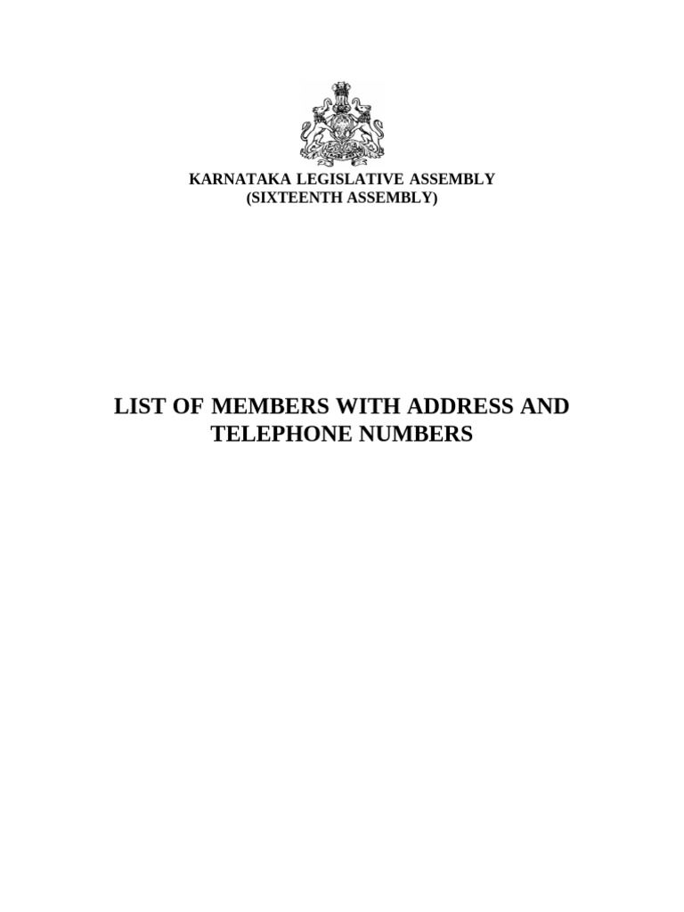 Karnataka Mla's | PDF