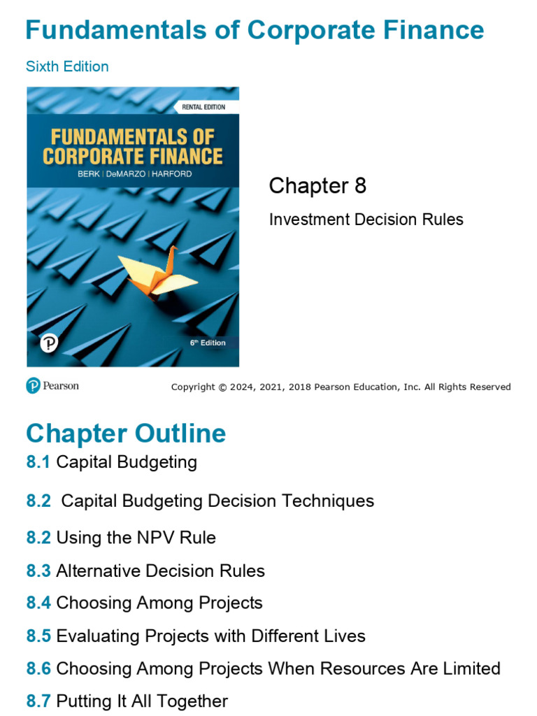 Chapter 8 - Investment Decision Rules | PDF
