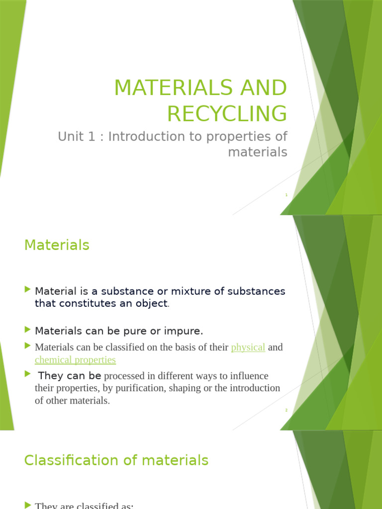 Unit 1 Introduction to Properties of Materials | PDF